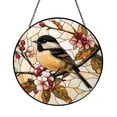Chickadee Bird Stained Glass Window Hanging, Sweet Nature Inspired ...