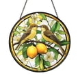 Chickadee on Lemon Branch Stained Glass Suncatcher Window Hanging ...