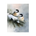 Chickadee Watercolor Winter Bird on Snowy Evergreen Branch Poster ...