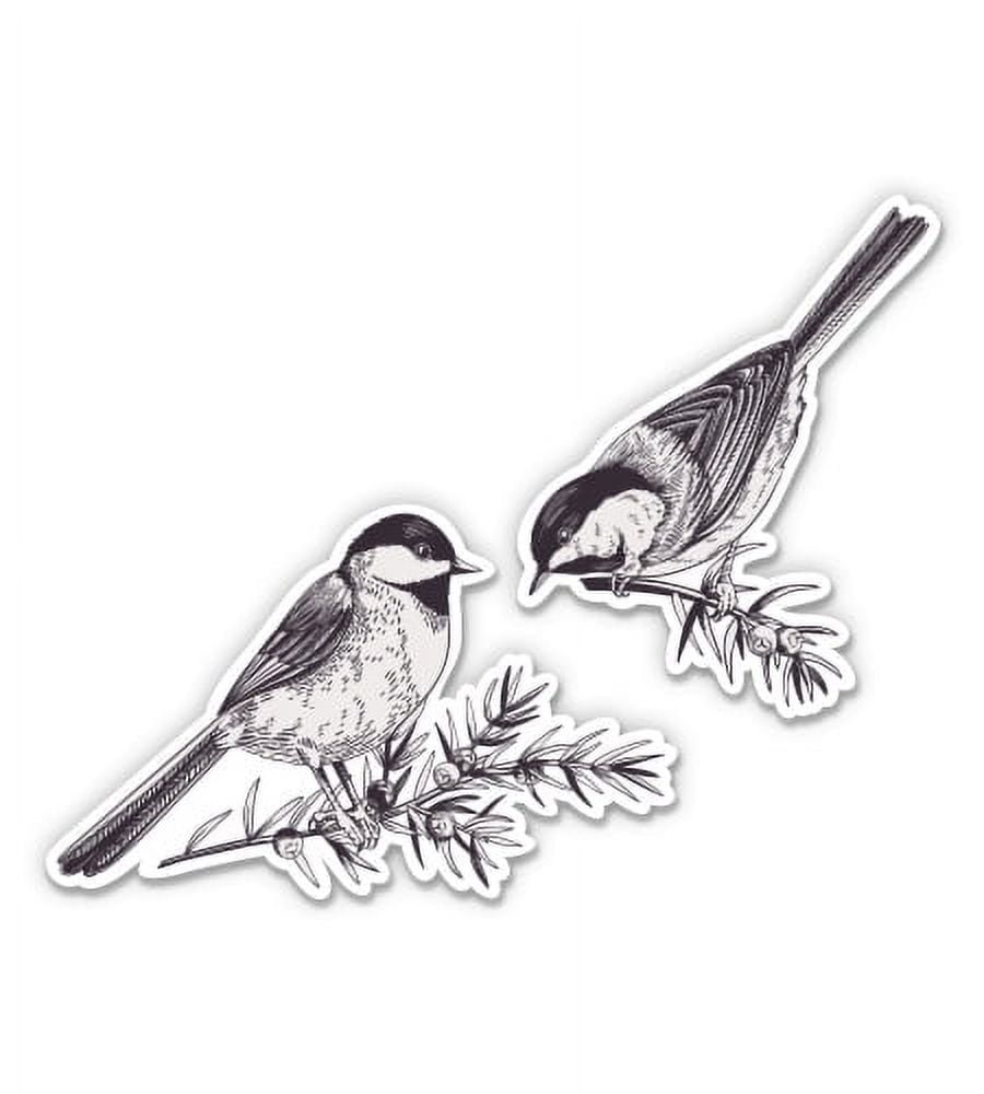 Chickadees - 5" Vinyl Sticker - For Car Laptop I-Pad - Waterproof Decal ...