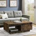 Chickanaw Rustic Oak Coffee Table with Sliding Barn Door - Walmart.com