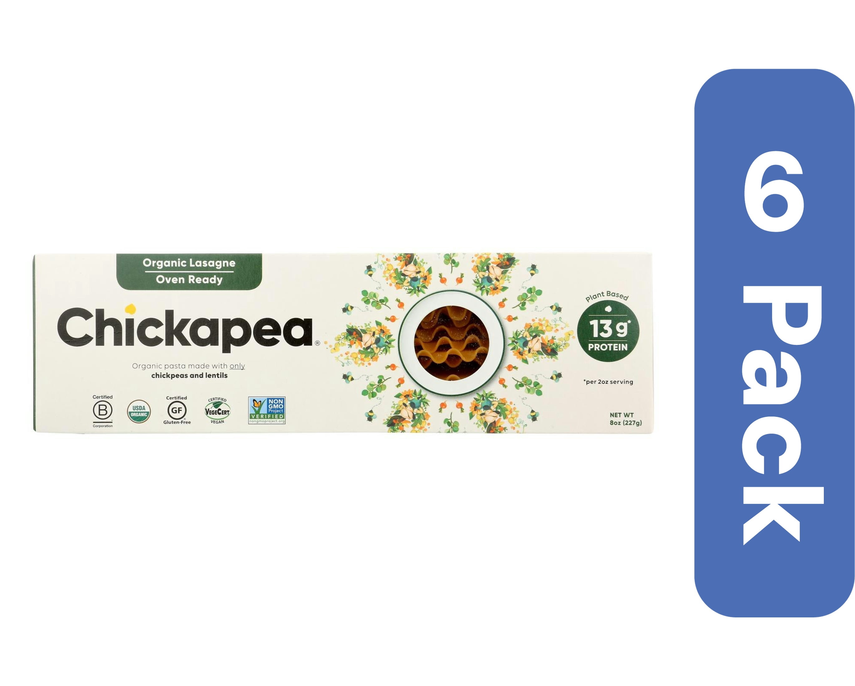 Chickapea Lasagne Pasta 8 oz (Pack Of 6) - Walmart.com