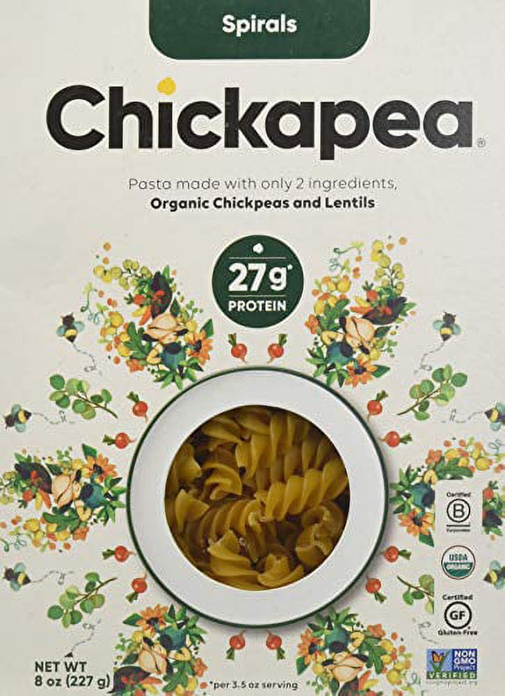 Chickapea Organic Chickpea and Red Lentil Pasta Spirals - Gluten-Free ...
