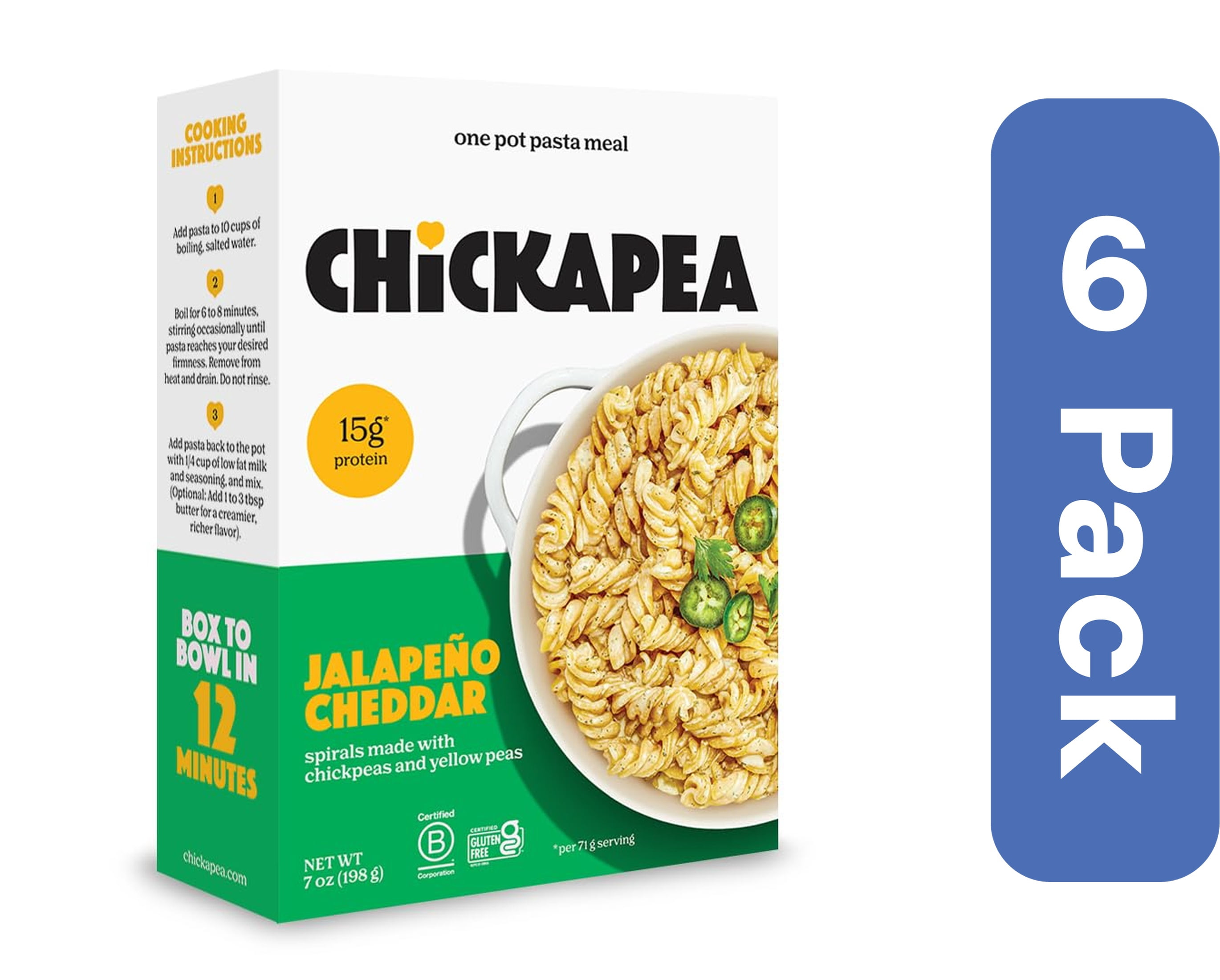 Chickapea Pasta Dish Japan Cheddar 7 oz (Pack of 6) - Walmart.com