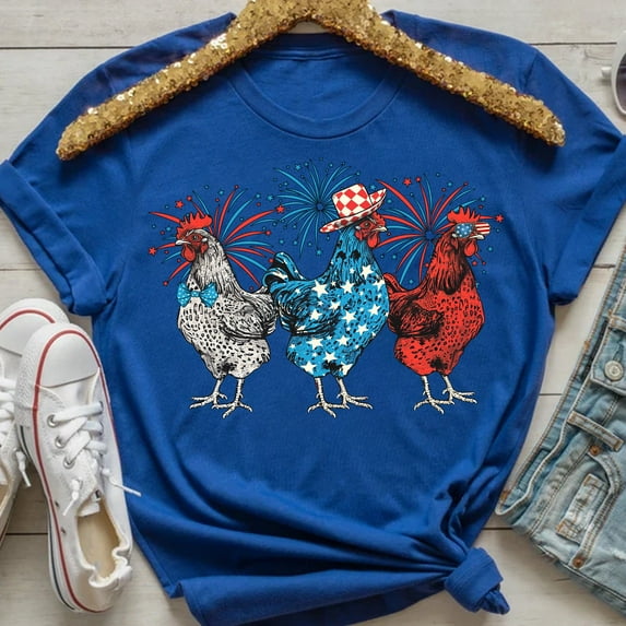 Chicken 4th of July Shirt, Chicken Shirt, Independence Day, USA Flag ...