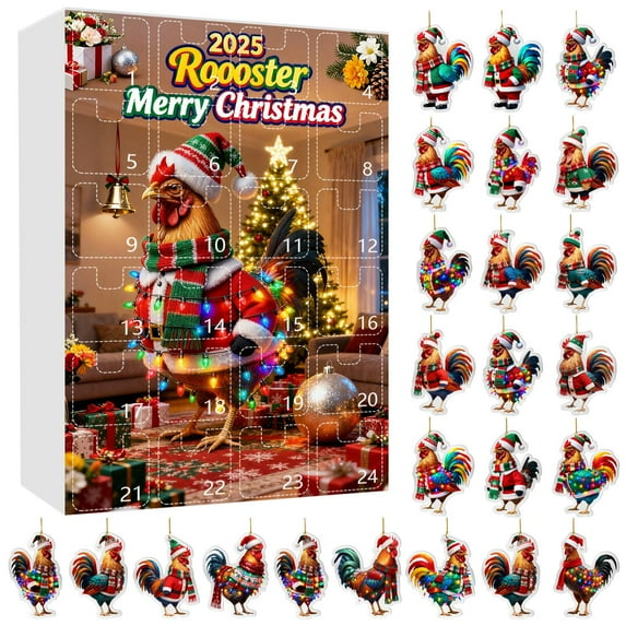 Chicken Advent Calendar 2025 -24 Days Christmas Countdown Calendar ...