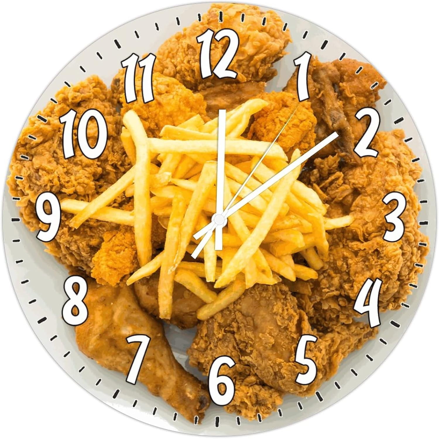 Chicken And Chips Fast Food Art Clock Quartz Battery Operated Clocks ...
