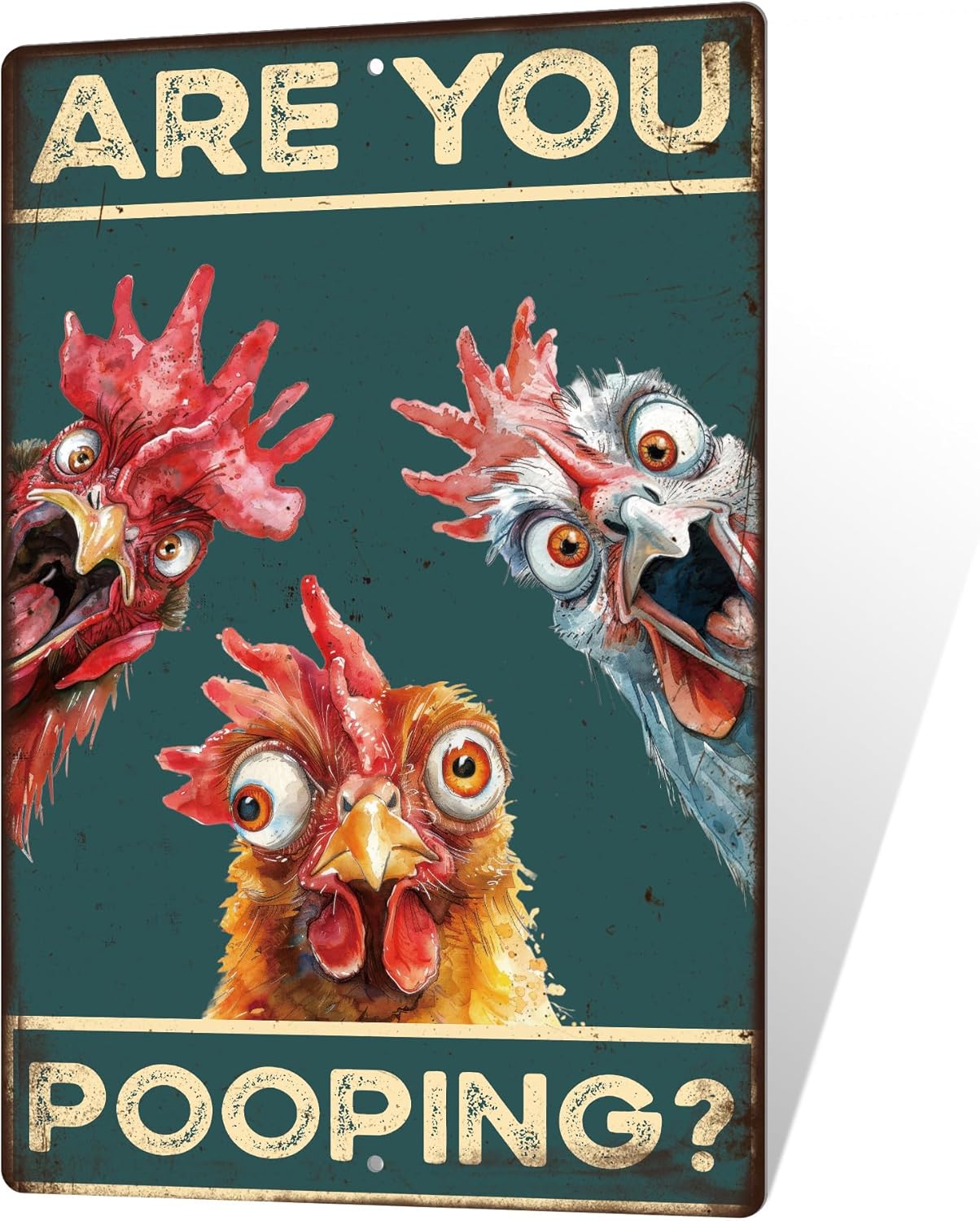 Chicken Are You Pooping Wall Decor Sign for Bathroom Wall Decor Funny ...