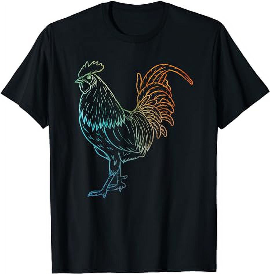 Chicken Art Colorful Rooster Funny Fowl Lovers Outfit T-Shirt - Walmart.com