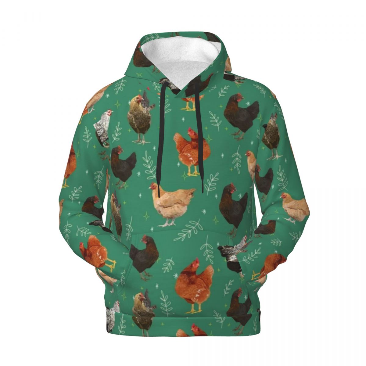 Chicken Art Hoodies Winter Cute Hen Print Street Wear Hooded ...