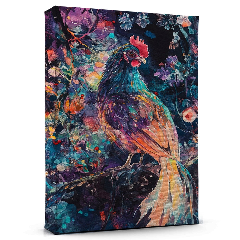 Chicken Ayam Cemani Hen Canvas Wall Art Animal Decor, Chicken Ayam ...