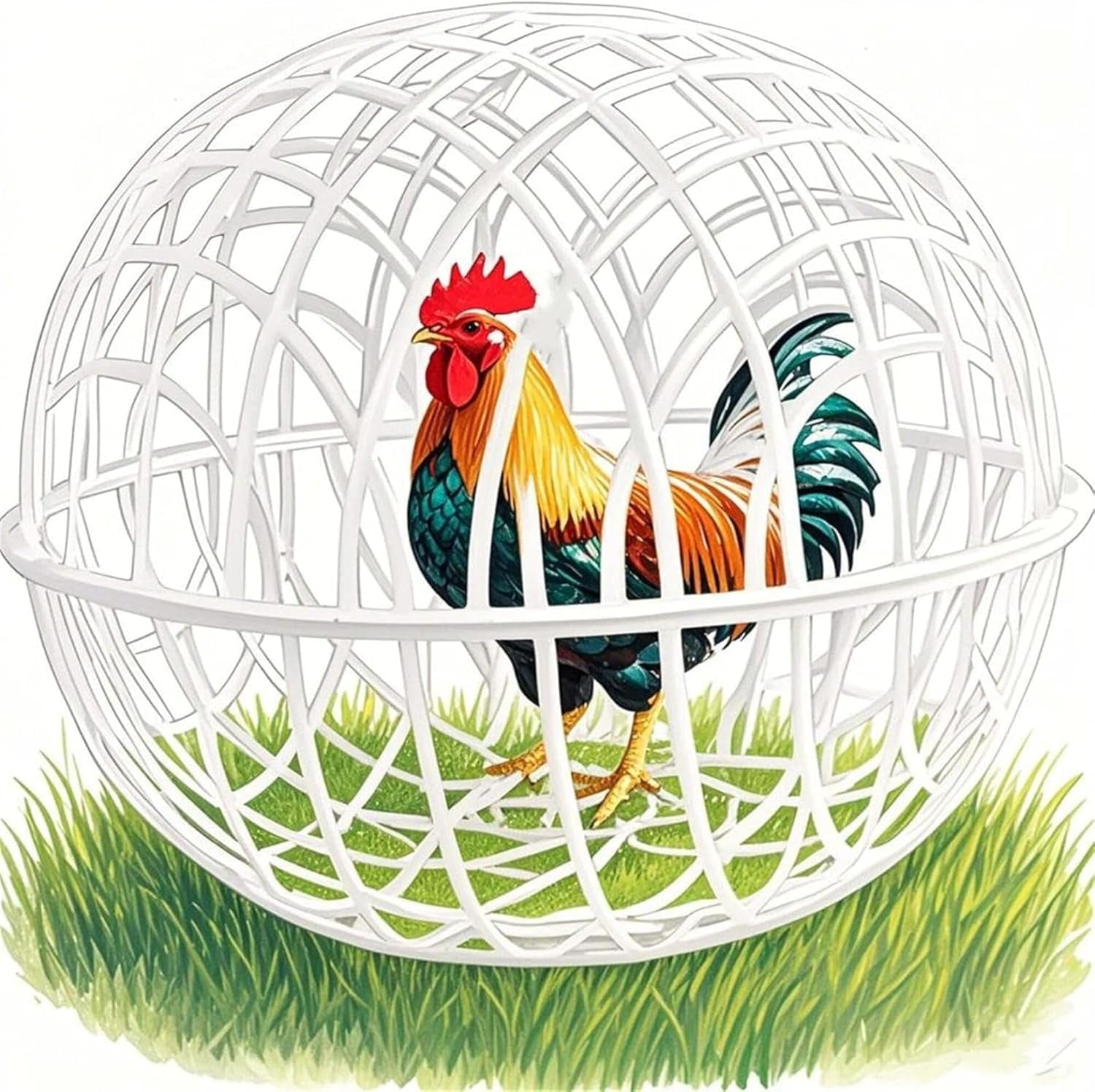 Chicken Balls Cage for Outside Outdoor Rollable Round Chicken Cage ...