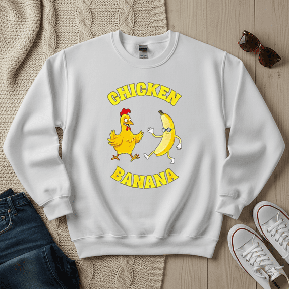 Chicken Banana Hybrid Quirky Fruit Bird Funny Cute Odd Creature Graphic ...