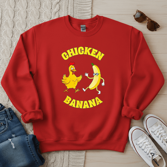 Chicken Banana Hybrid Quirky Fruit Bird Funny Cute Odd Creature Graphic ...