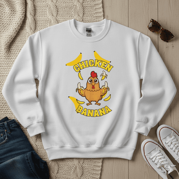Chicken Banana Hybrid Weird Funny Fruit Bird Odd Humor Quirky Graphic ...