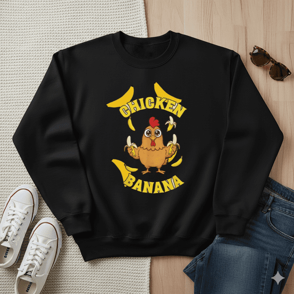 Chicken Banana Hybrid Weird Funny Fruit Bird Odd Humor Quirky Graphic ...