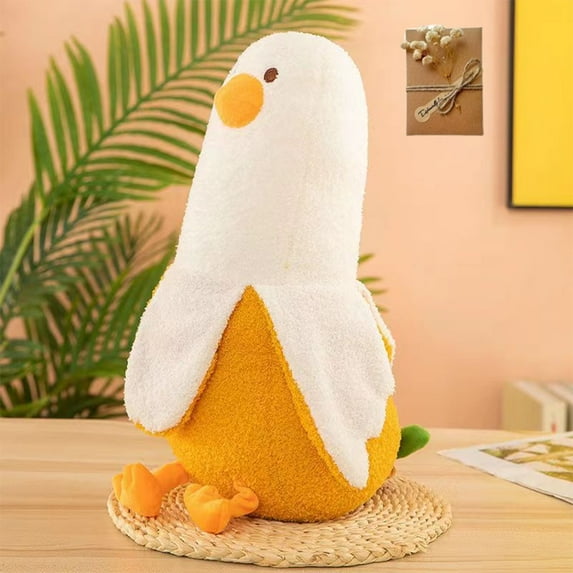 Chicken Banana Plush Toy, Funny Soft Banana Duck Stuffed Animal Pillow ...