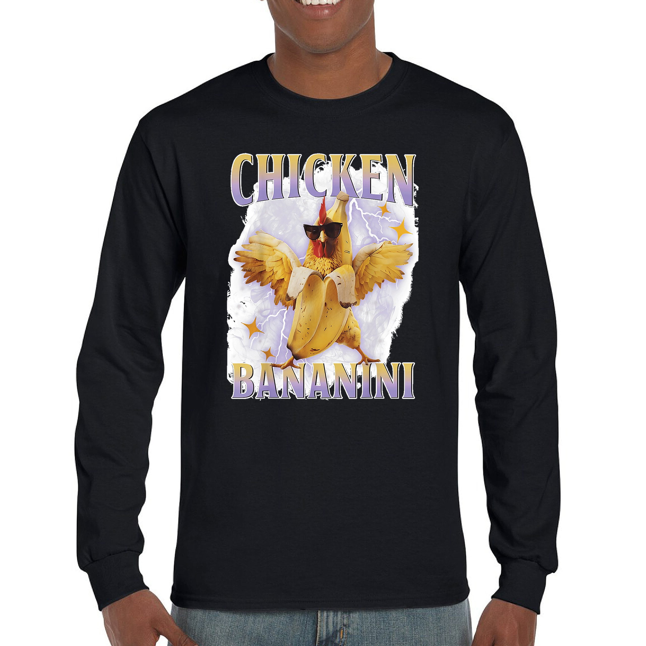 Chicken Bananini Long Sleeve T-shirt Funny Italian Brainrot Gen Z Alpha ...