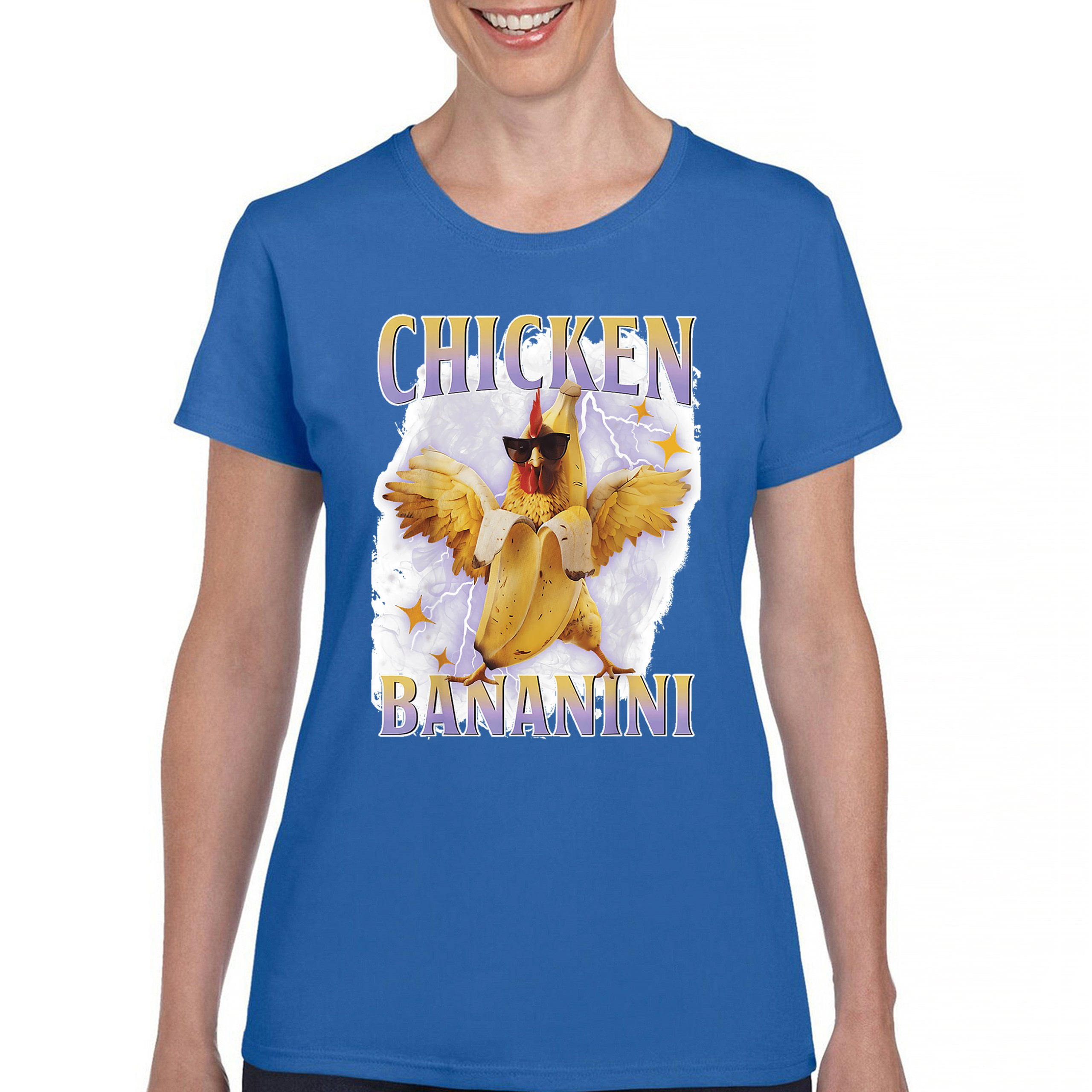 Chicken Bananini T-Shirt Funny Italian Brainrot Gen Z Alpha Meme Women ...