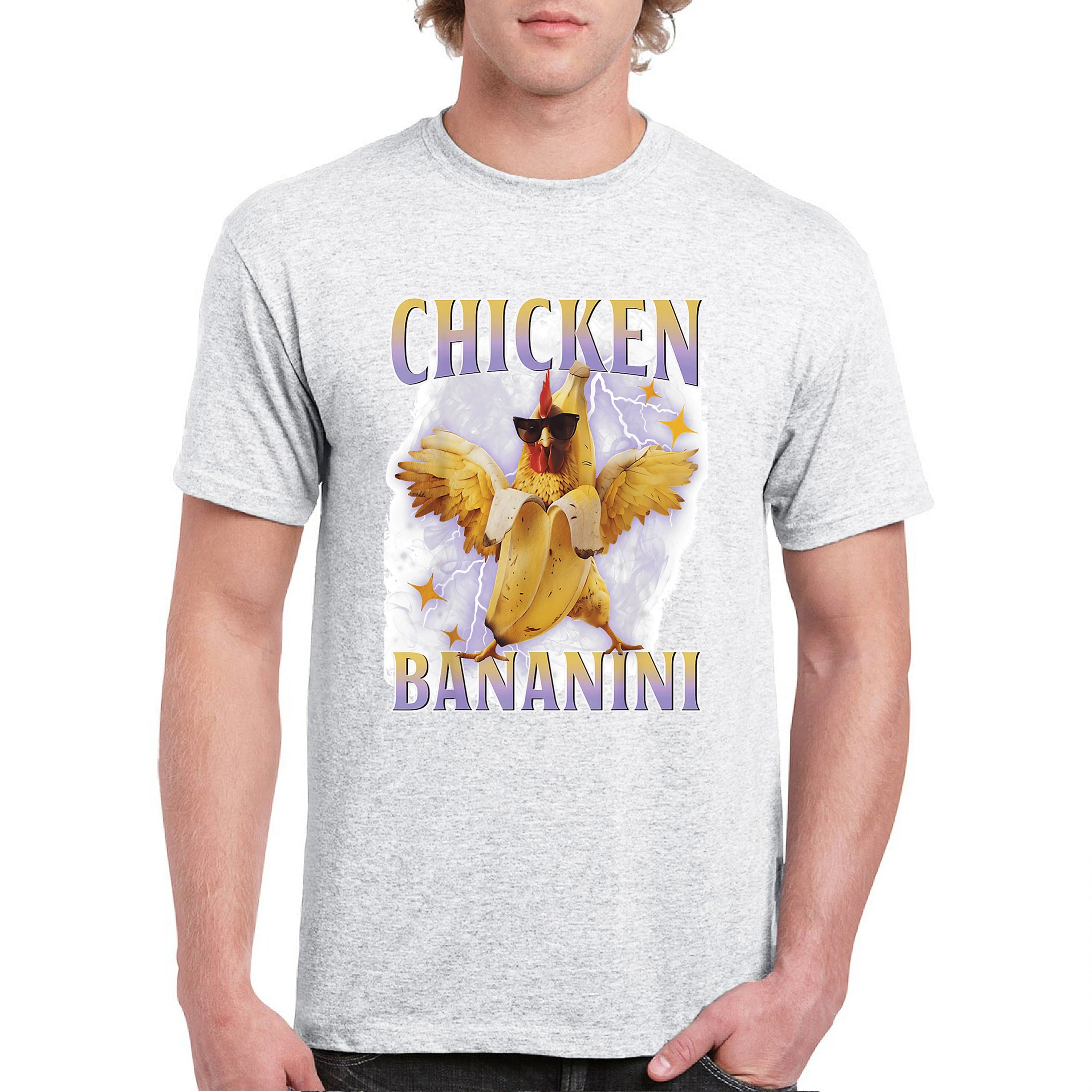 Chicken Bananini T-shirt Funny Italian Brainrot Gen Z Alpha Meme Men's ...