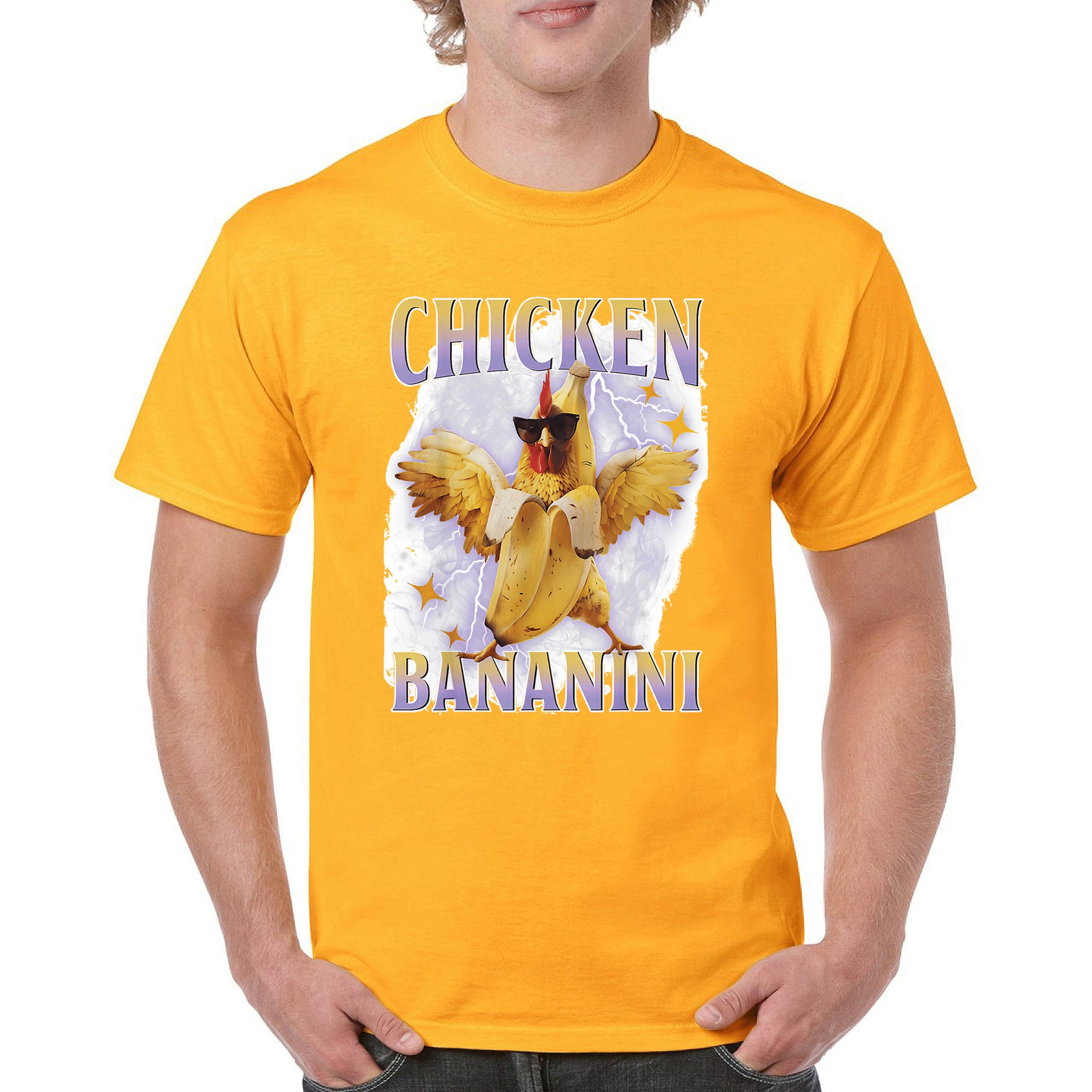 Chicken Bananini T-shirt Funny Italian Brainrot Gen Z Alpha Meme Men's ...