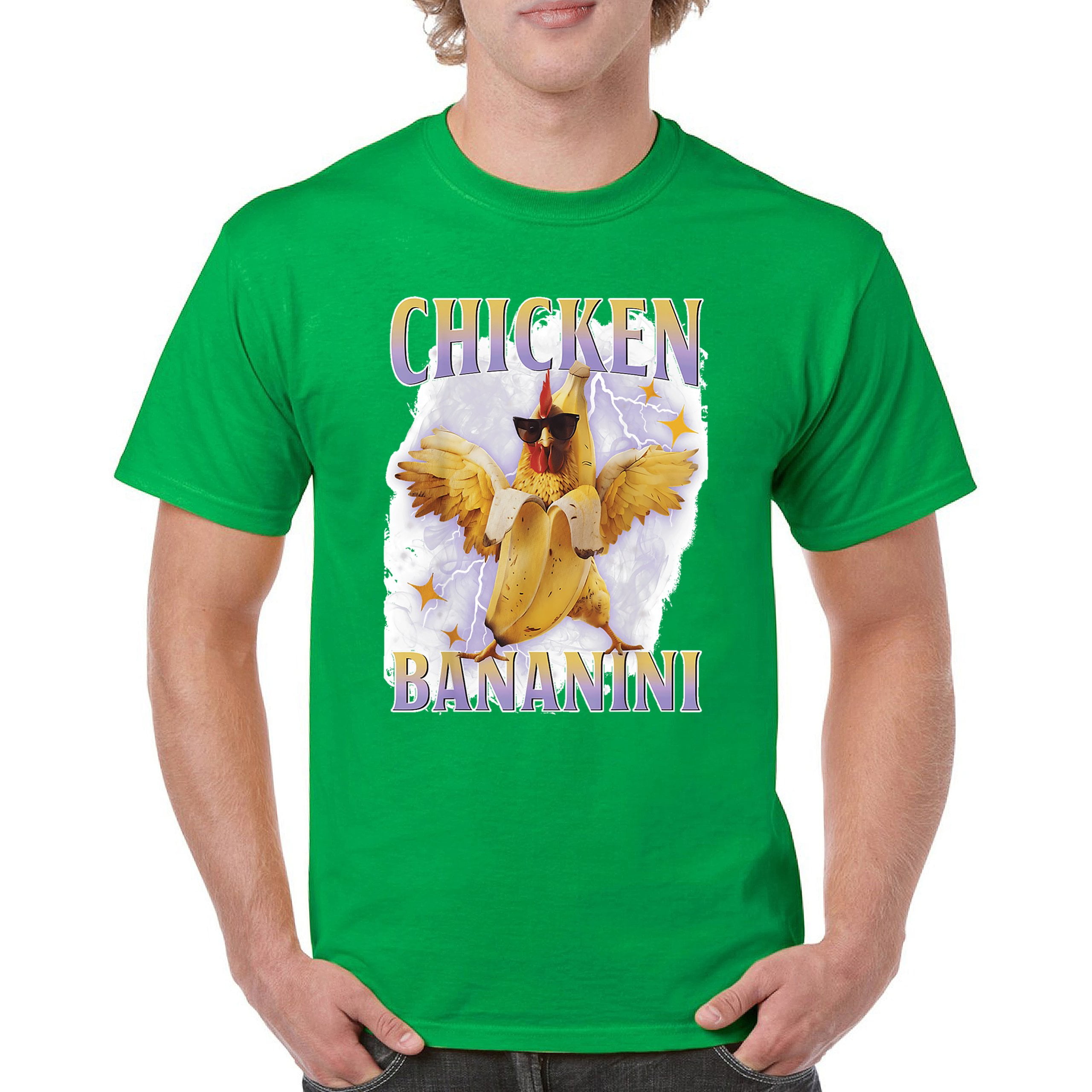 Chicken Bananini T-shirt Funny Italian Brainrot Gen Z Alpha Meme Men's ...