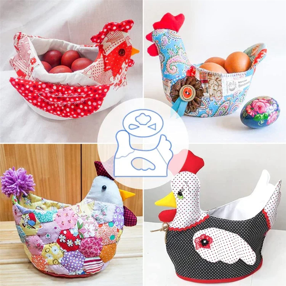 Chicken Basket Template Set, Chick Storage Basket Template Cutting ...