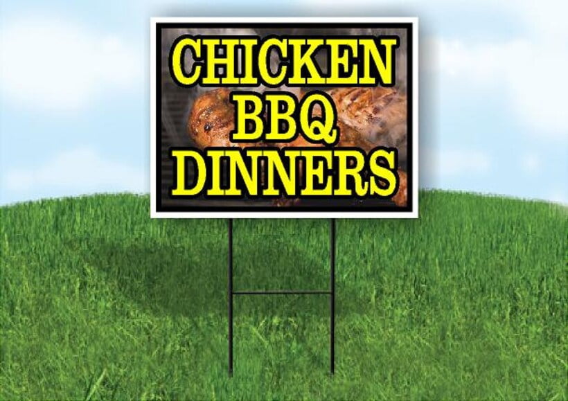 Chicken Bbq Dinners Chicken Photo Yard Sign Road Sign (Excluding Stand ...