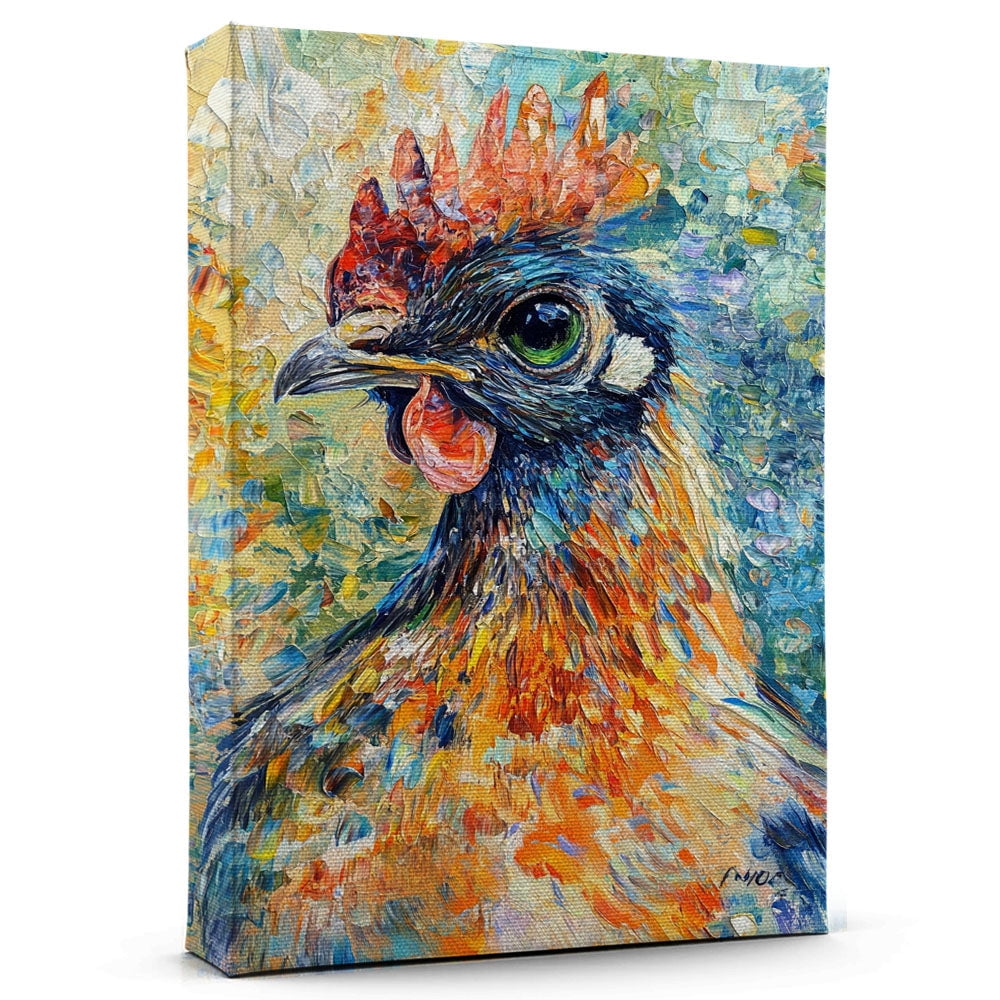 Chicken Bearded Partridge Silkie Canvas Wall Art Animal Decor, Chicken ...