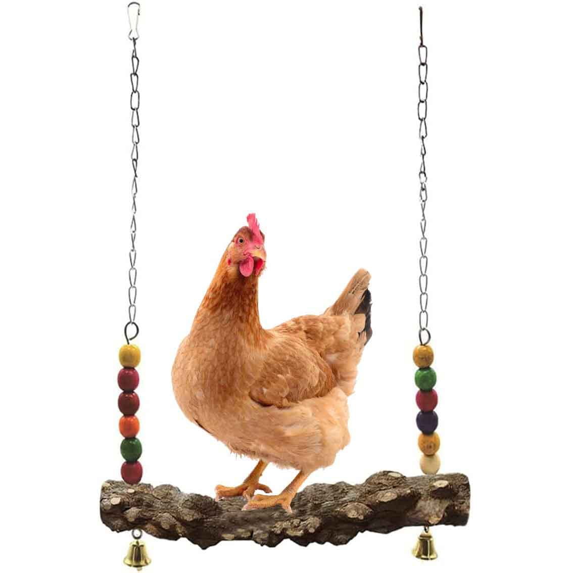 Chicken Bird Swing, Chicken Perch, Natural Wooden Swing, Wood Stand for ...