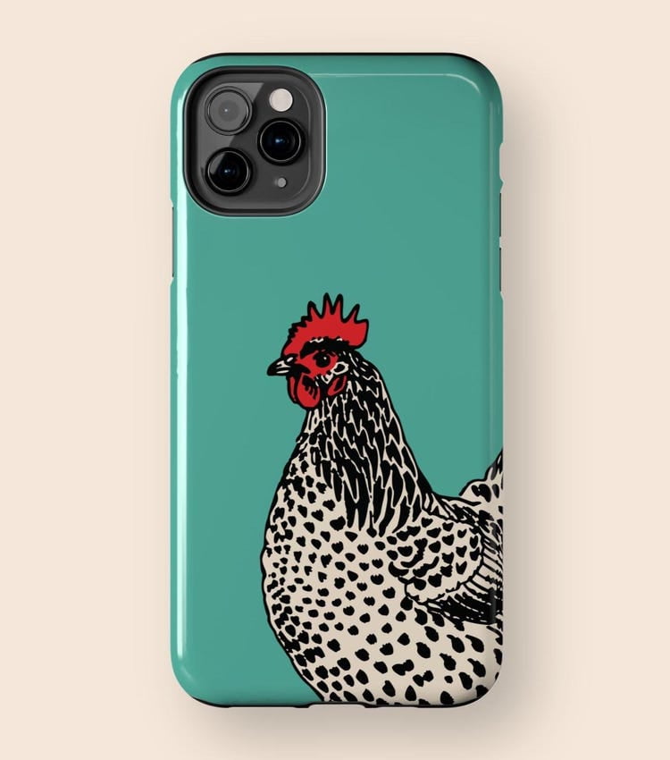 Chicken Black White Farmhouse Rustic Animal Phone Case for iPhone 11-17 ...