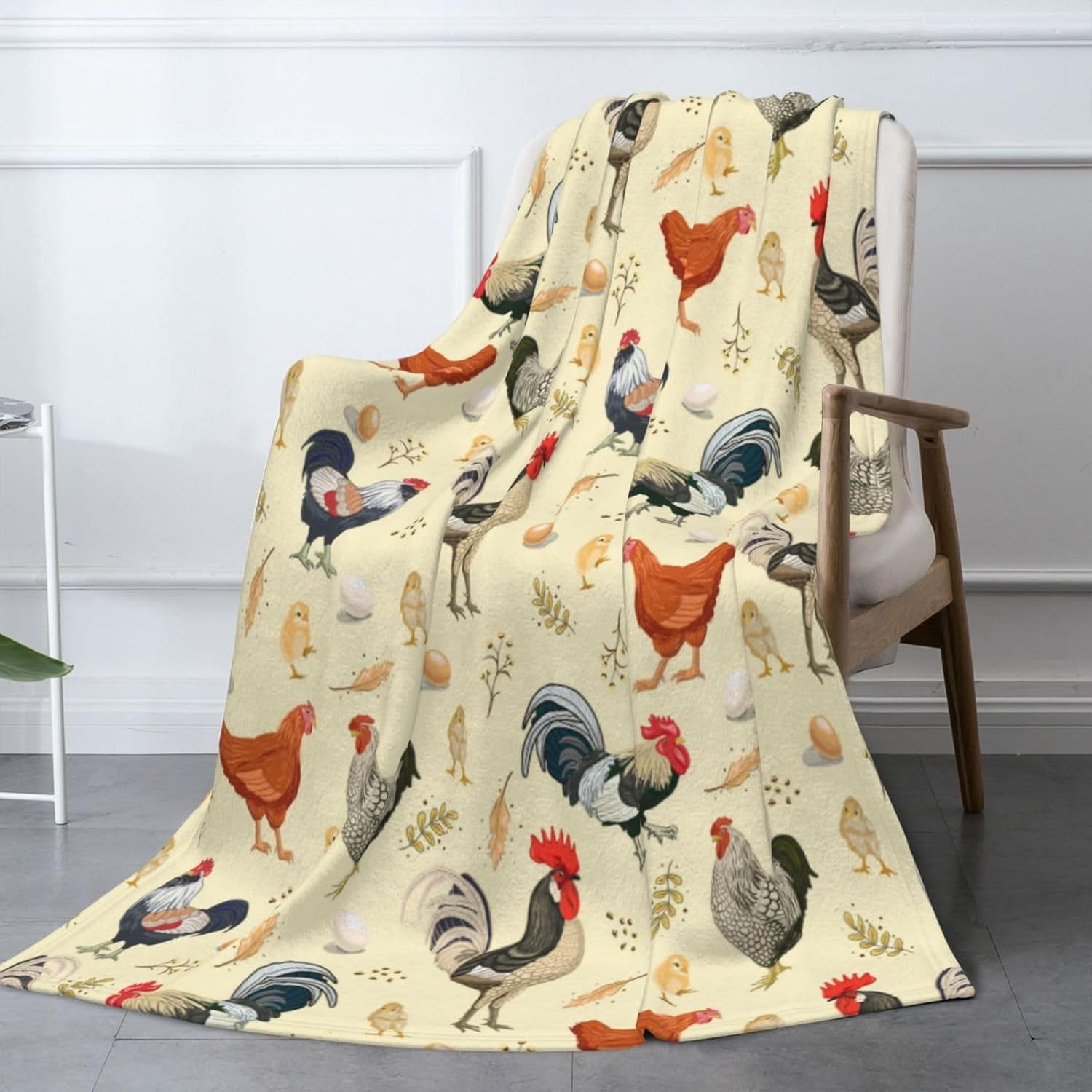 Chicken Blanket 50"x40" Fuzzy Soft Cozy Rooster Chickens Blankets Warm ...