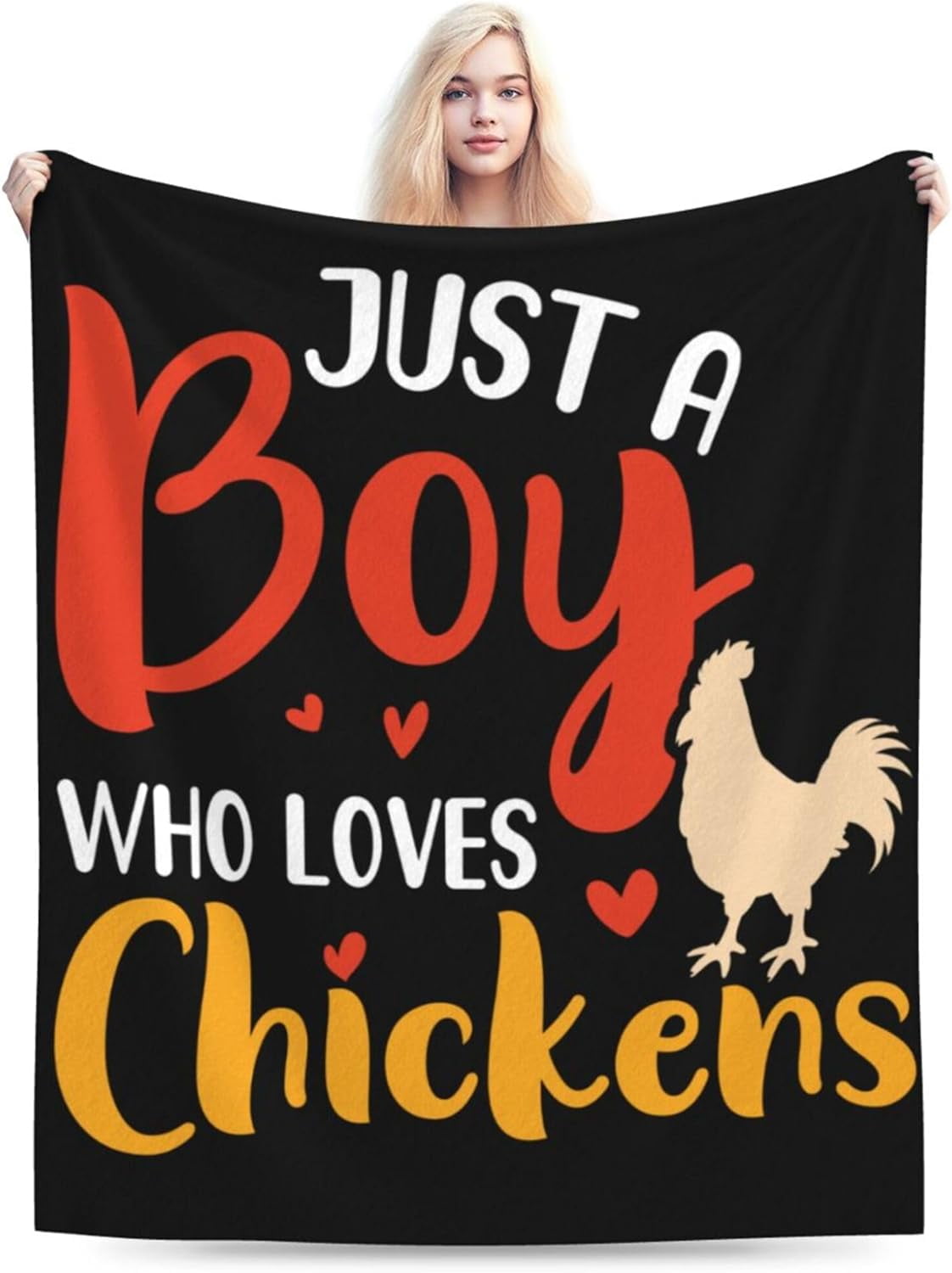 Chicken Blanket for Boys Chicken Blanket Gifts 60" x 50" Flannel Just A ...