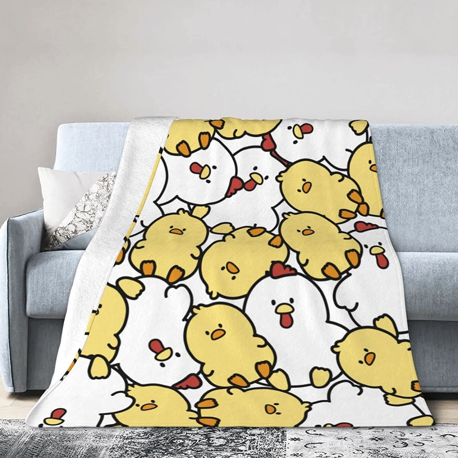 Chicken Blanket, Cute Cartoon Hen Super Soft Warm Bedding Bed Throw ...