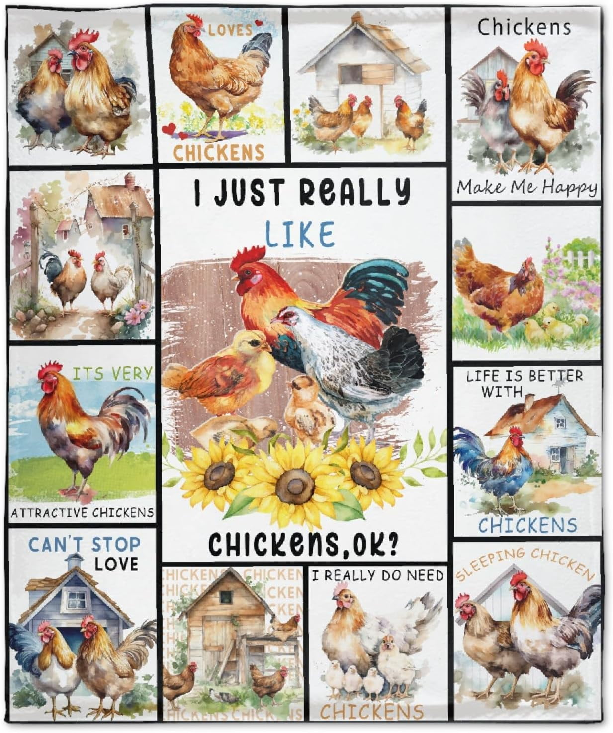Chicken Blanket, Gift for Chicken Lovers and Boy Girl, I Just Really ...