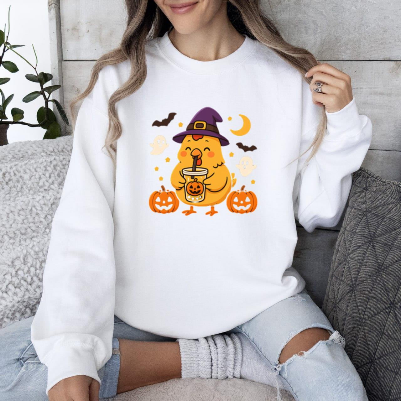 Chicken Boba Tea Cute Witch Funny Halloween Farm Animal Bubble Tea Gift ...
