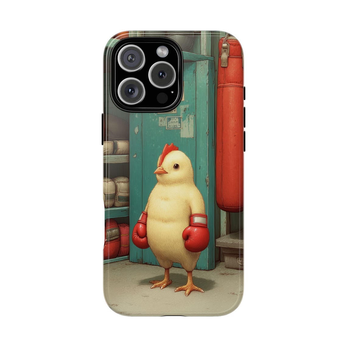 Chicken Boxer Funny Baby Chick Cartoon Phone Case with iPhone 17 to 11 ...