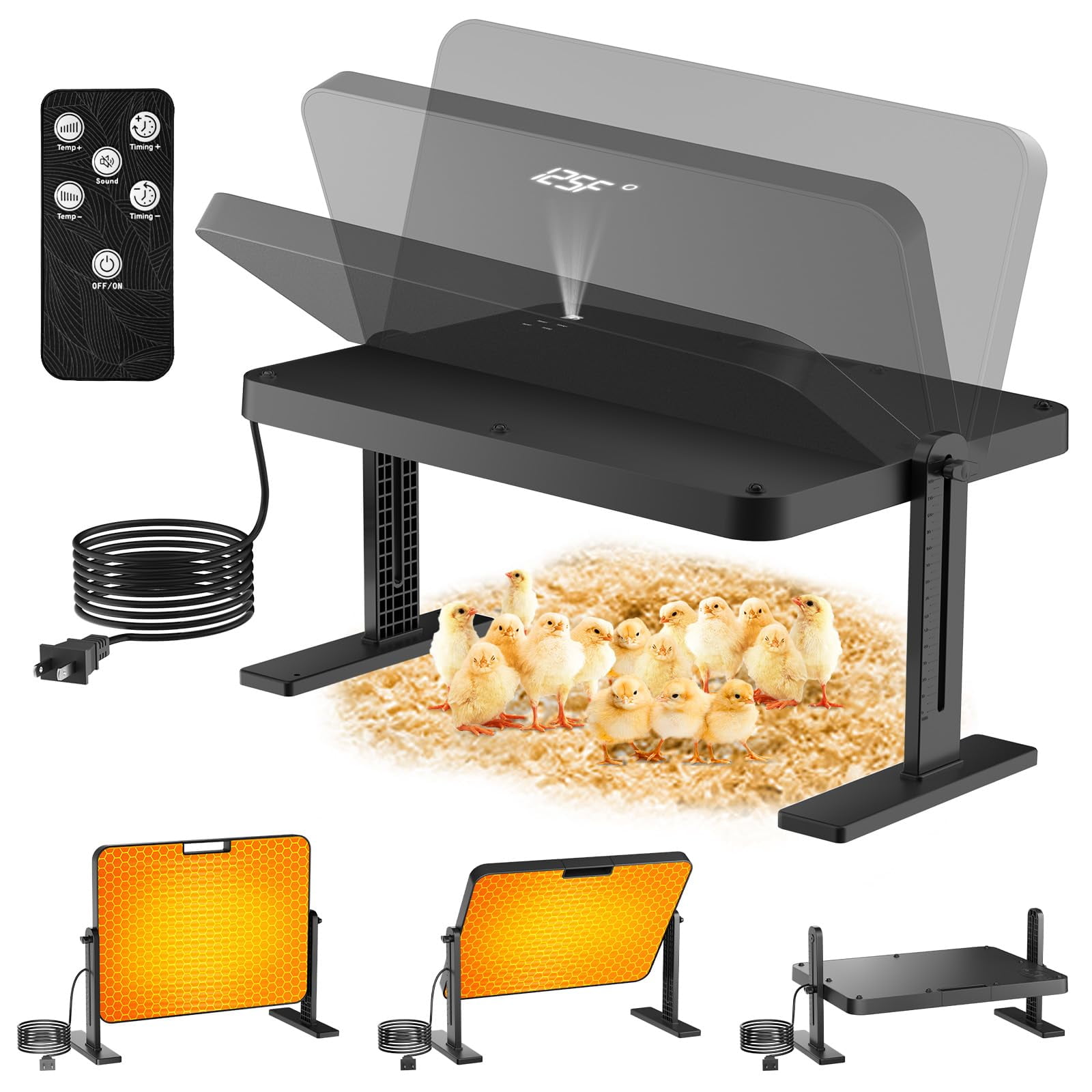 Chicken Brooder, Anti-Scald Graphene Brooder Plate with Remote Control ...