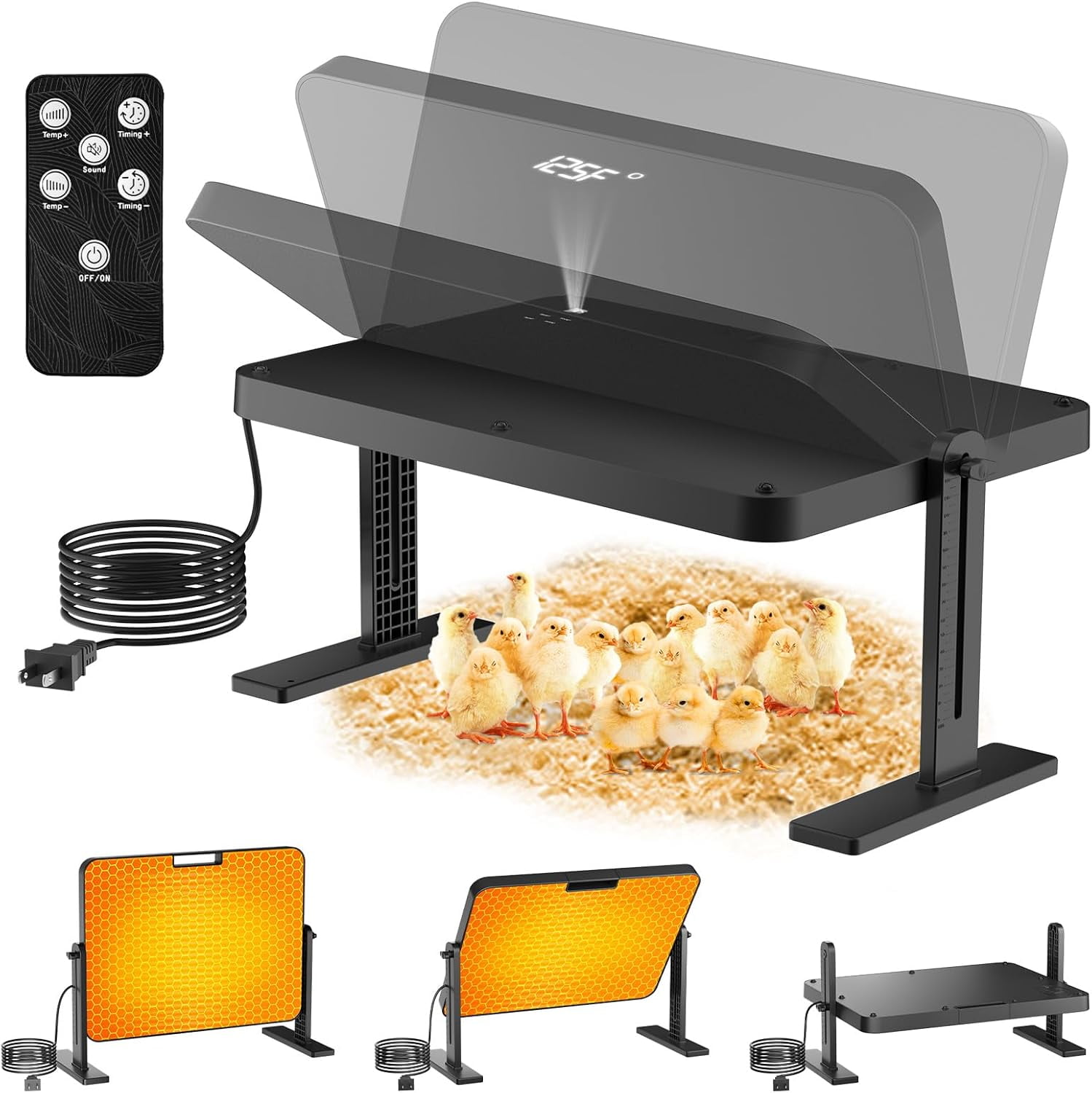 Chicken Brooder, Anti-Scald Graphene Brooder Plate with Remote Control ...
