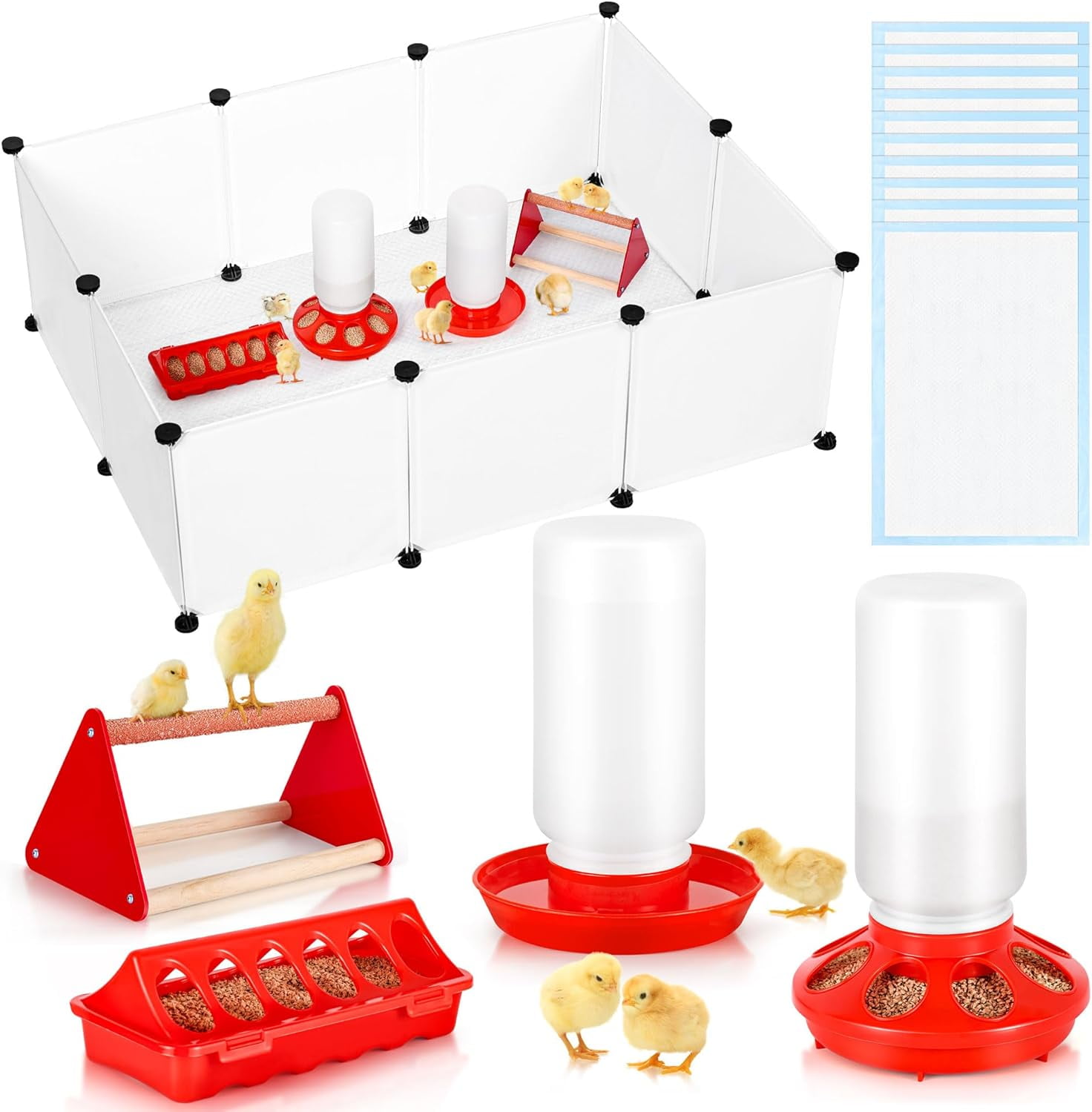 Chicken Brooder Box for Chicks, Brooder Box with Feeder and Waterer ...