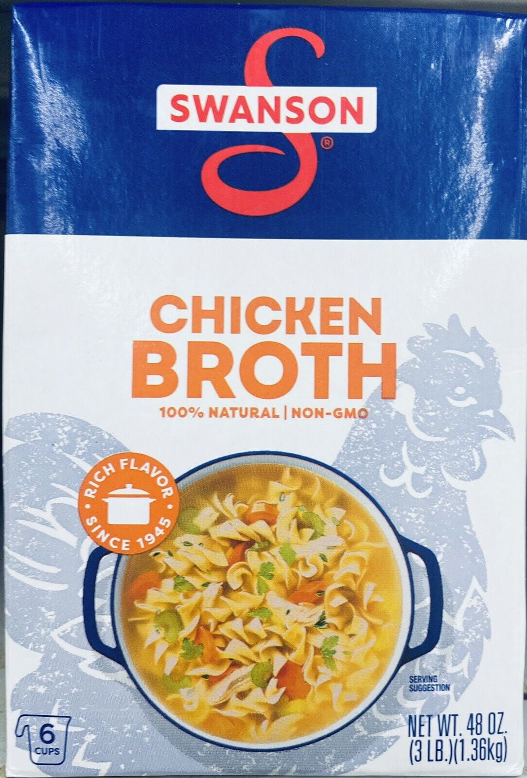 SWANSON Chicken Broth 100% Natural - Gluten Free 48 oz Carton 3 Lbs ...
