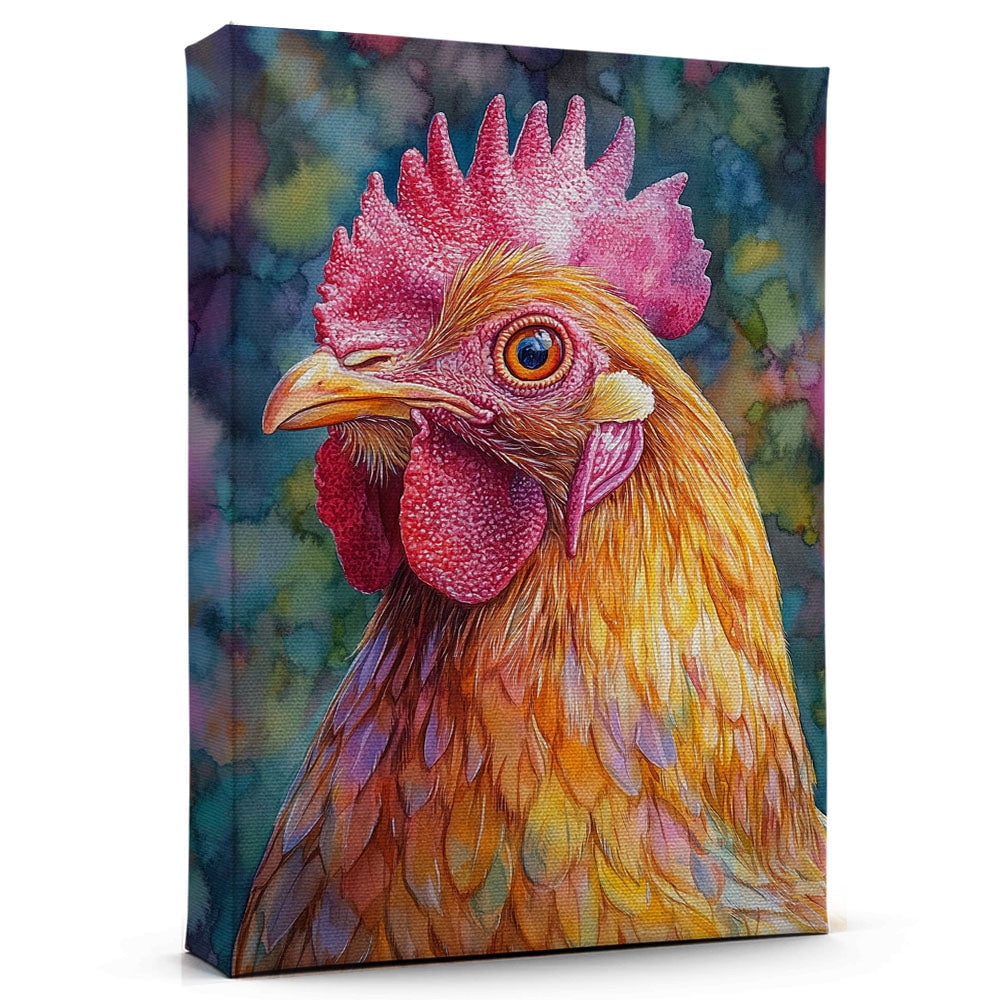 Chicken Brown Rhode Island Red Hen Canvas For Wall, Funny Animal Decor ...