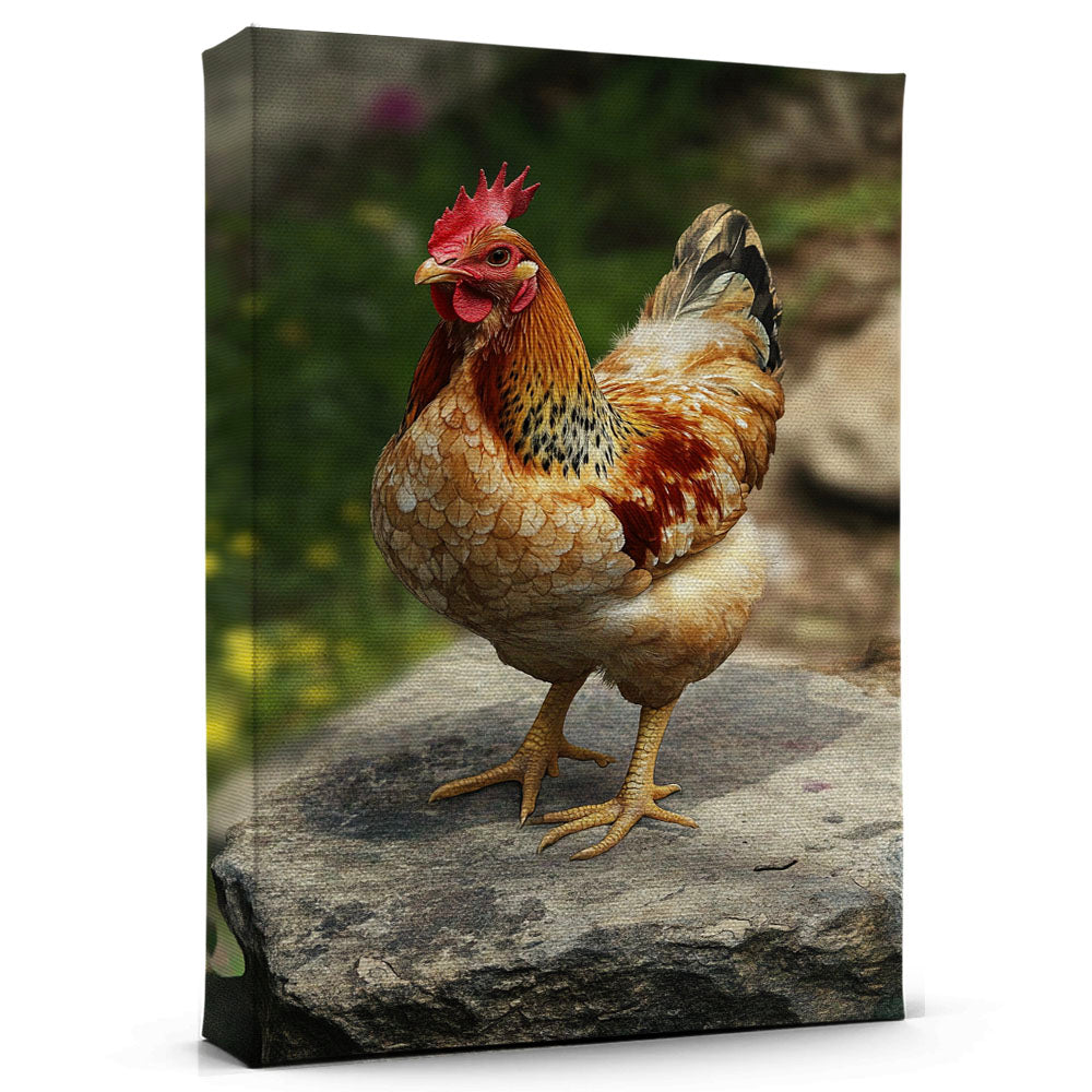 Chicken Buff Brahma Hen Canvas Wall Art Decor, Colorful Chicken Buff ...