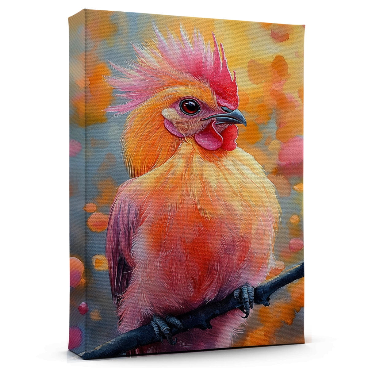 Chicken Buff Silkie Canvas Art Animals, Colorful Chicken Buff Silkie ...