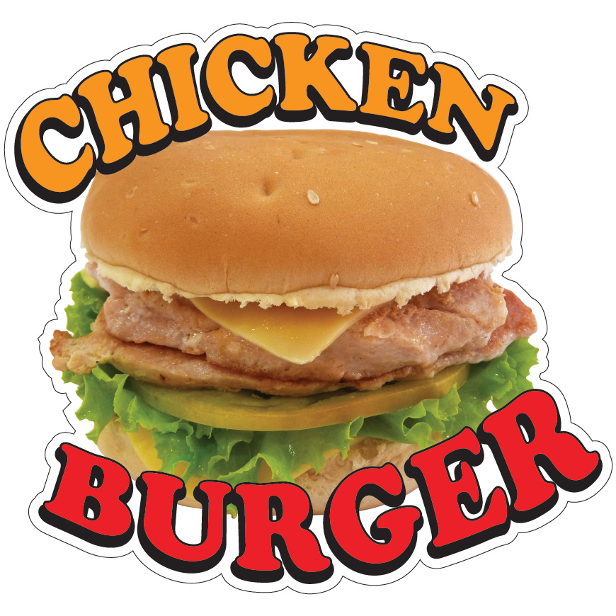 Chicken Burger 16" Decal Concession Stand Food Truck Sticker - Walmart.com
