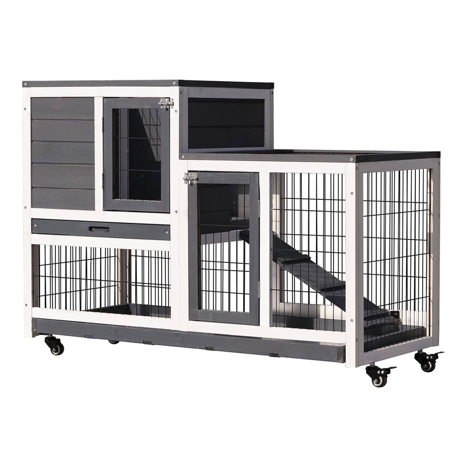 Chicken Cage Poultry House Fir Wood & Steel Wire Small Animal Poultry ...