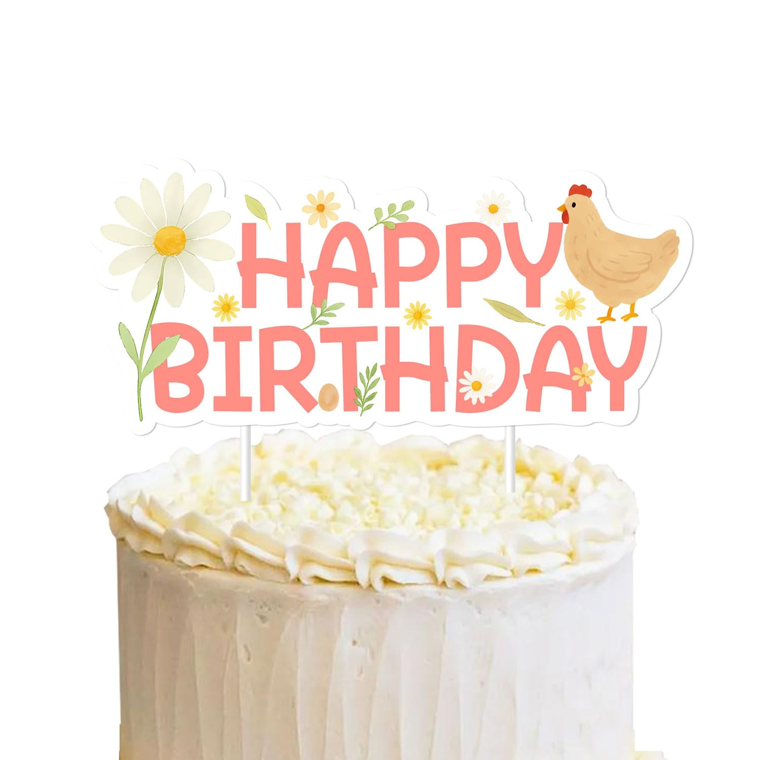 Chicken Cake Topper, Chicken Birthday Party ITL1 Decorations Floral Hen ...