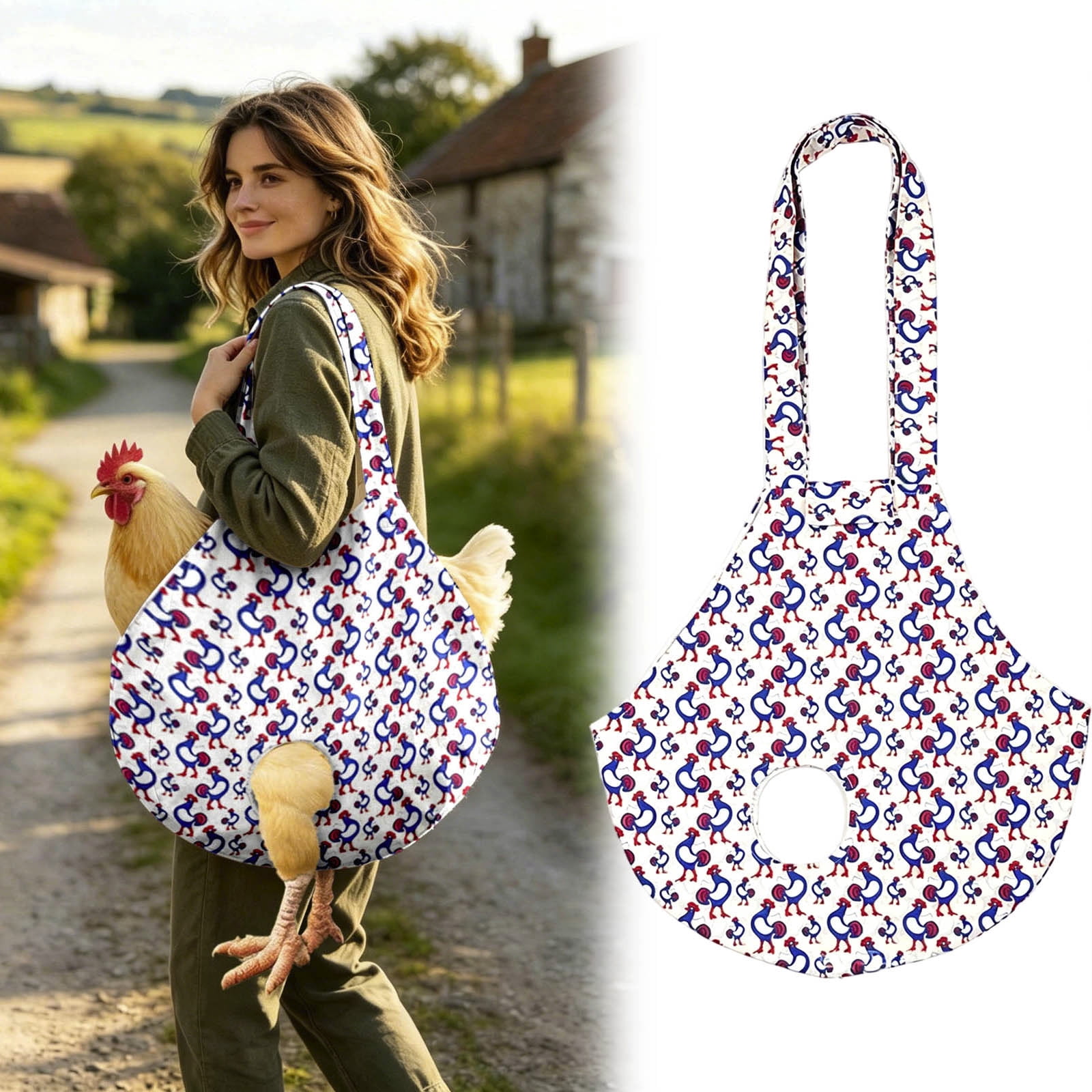 Chicken Carrier Tote Bag, Portable Hen Travel Sling with Leg Holes ...