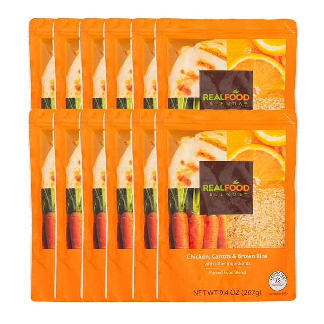 Chicken, Carrots & Brown Rice - Pureed Food Meal for Feeding Tubes, 9.4 ...