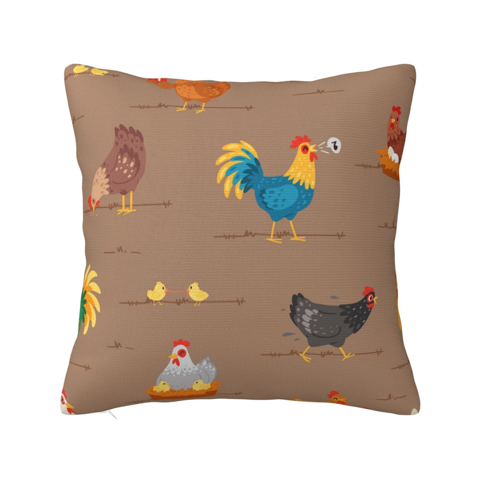 Chicken Cartoon Chick Hen Music Throw Pillow Covers Decorative ...